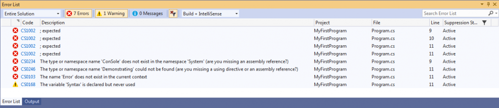 آموزش برنامه نویسی خطا یابی و رفع خطا در سی شارپ