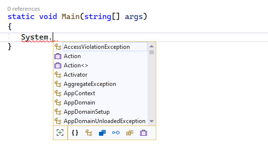 آموزش برنامه نویسی استفاده از IntelliSense در سی شارپ