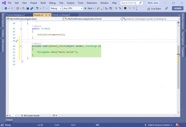 آموزش برنامه نویسی کنترل کننده رویداد (event Handler) در سی شارپ