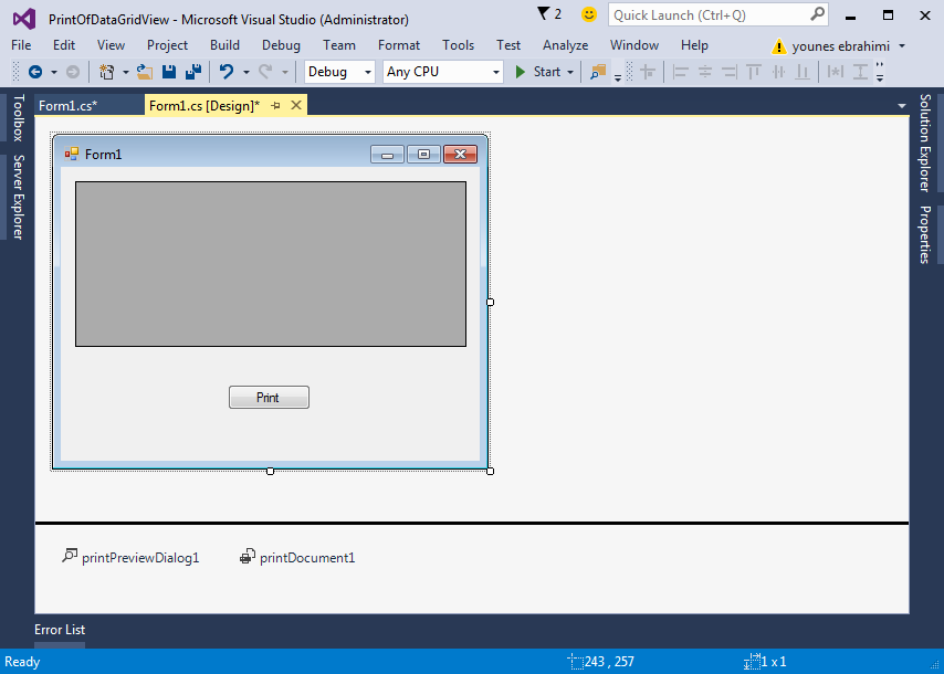 آموزش برنامه نویسی آموزش پرينت گرفتن از ديتاگريدويو در سي شارپ