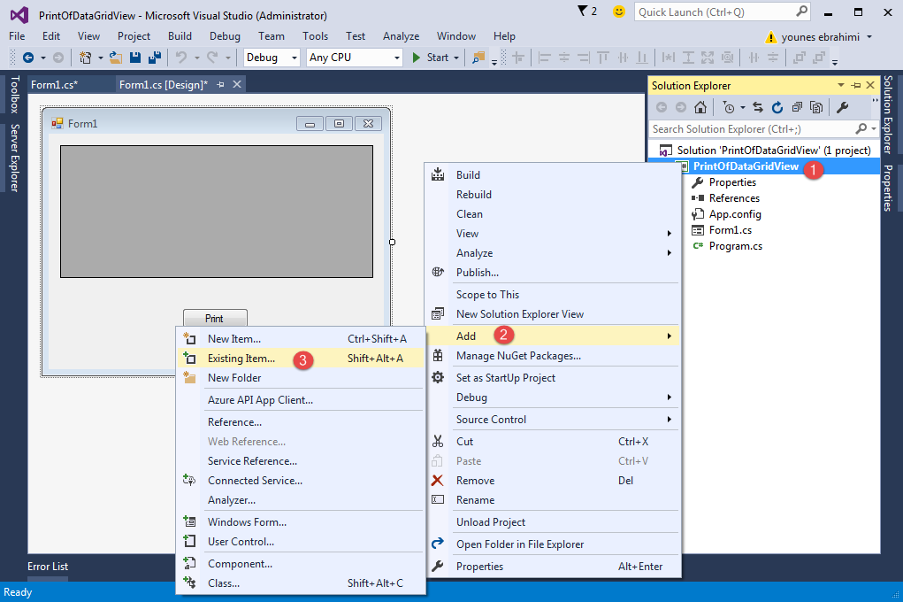 آموزش برنامه نویسی آموزش پرينت گرفتن از DataGridView با استفاده از كلاس ...