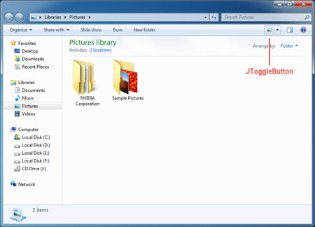 آموزش برنامه نویسی کنترل JToggleButton در swing و جاوا