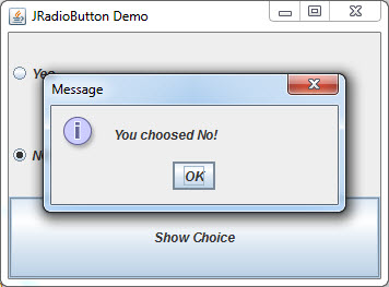 آموزش برنامه نویسی کنترل JRadioButton در swing و جاوا