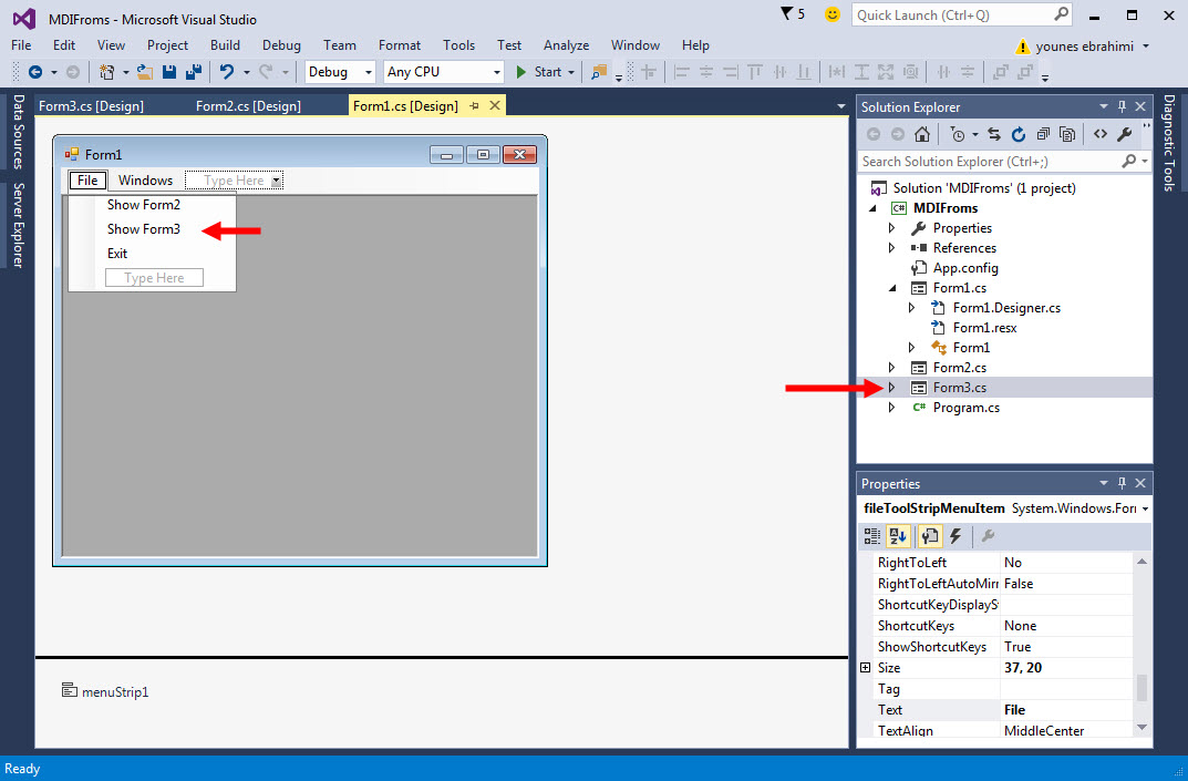 آموزش برنامه نویسی کار با فرم های MDI در سی شار