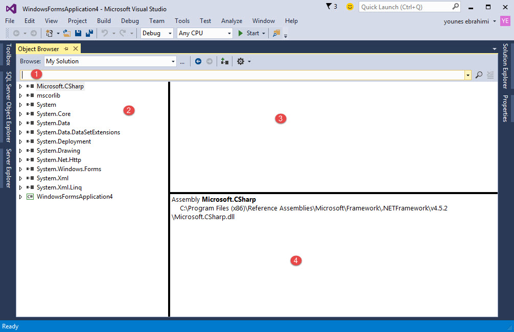 آموزش برنامه نویسی Object Browser در سی شارپ