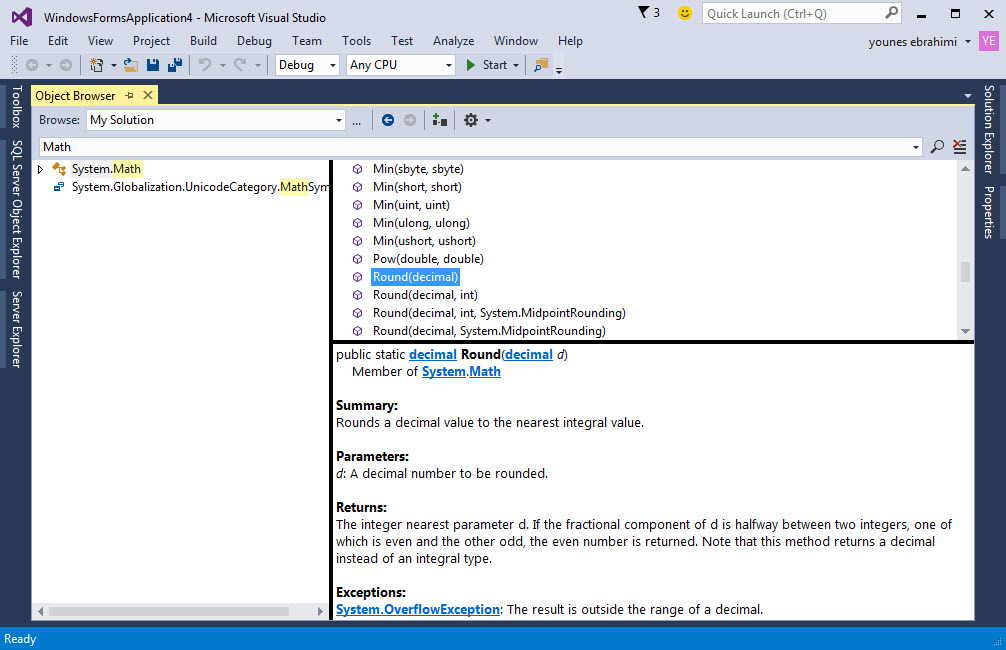 آموزش برنامه نویسی Object Browser در سی شارپ