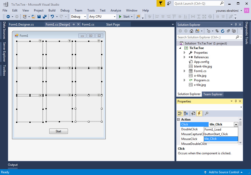 آموزش برنامه نویسی بازی Tic Tac Toe در C#